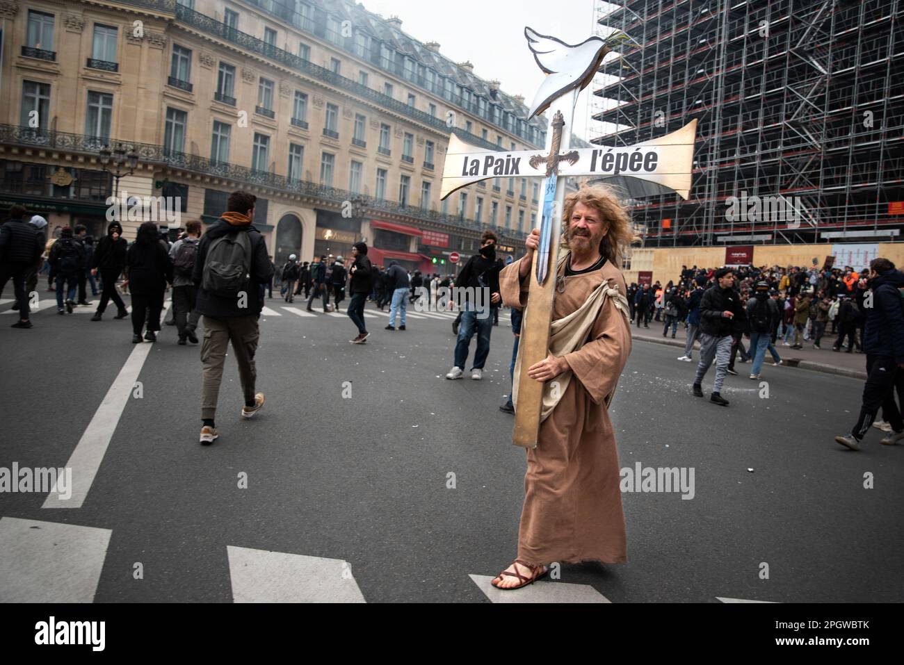 Jesus On Cross With Sword Inside