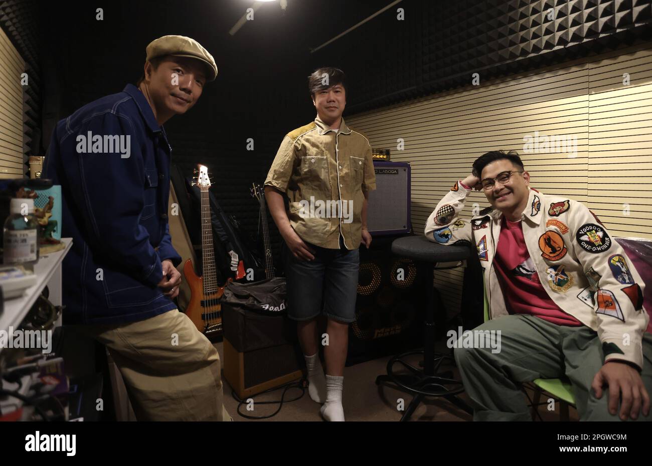 Rubberband with (L to R) bassist Lee Siu-wai, drummer Lai Man-wang, and singer Mau Hou-cheong ...
