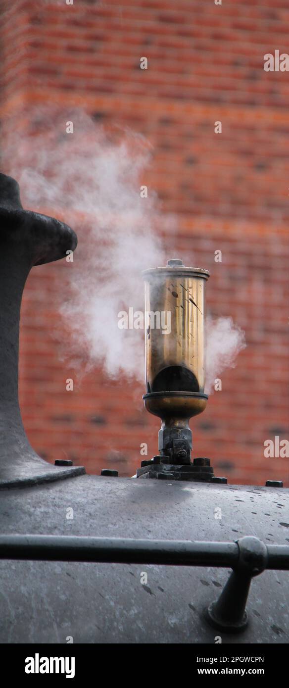 A Brass Whistle on a Vintage Steam Train Engine Stock Photo - Alamy
