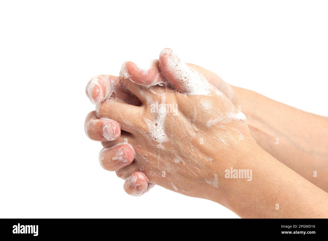 Washing men's hands with soap. Personal hygiene concept, hand washing ...