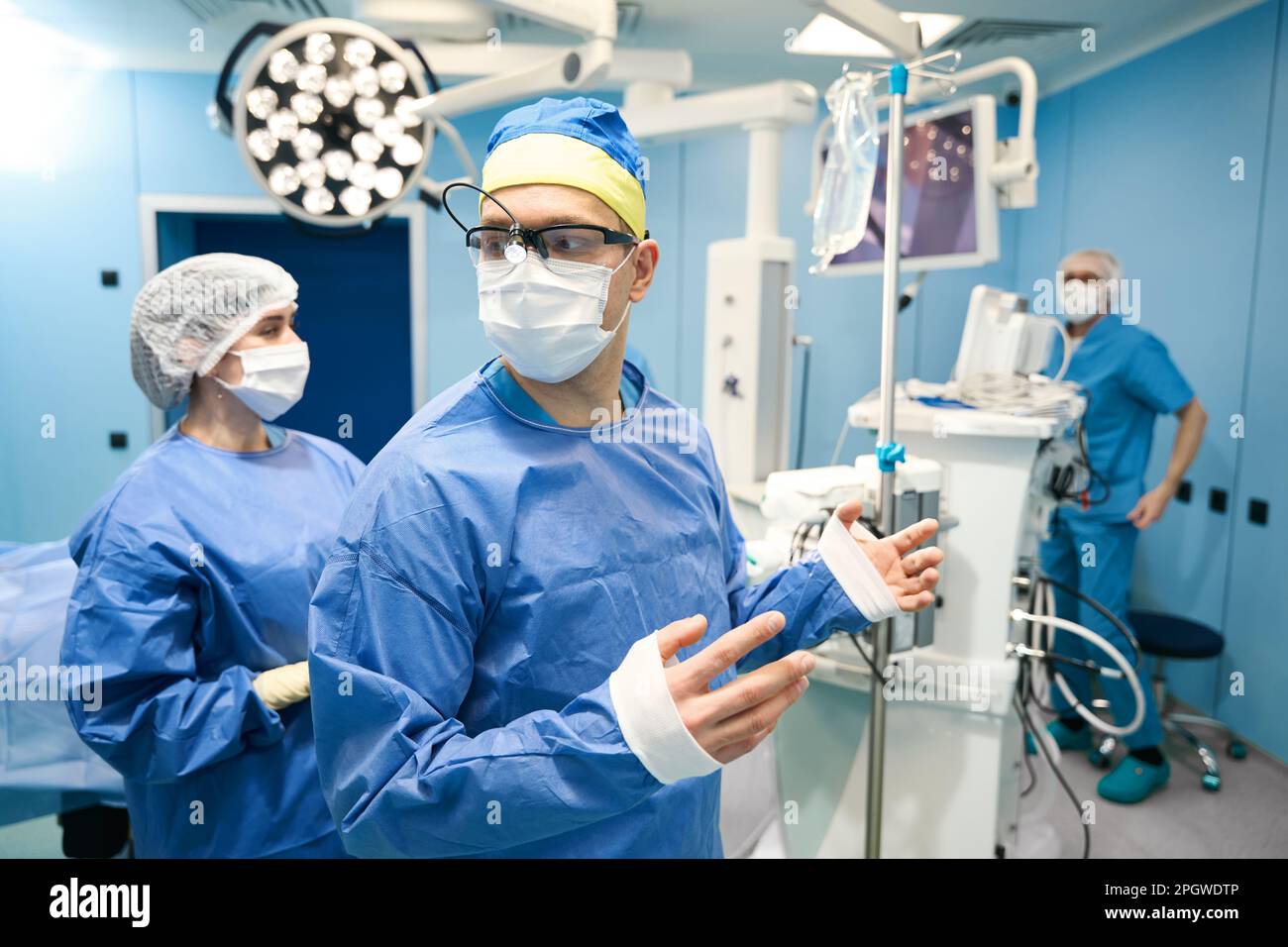 Process of preparing for a surgical operation in preoperative room ...