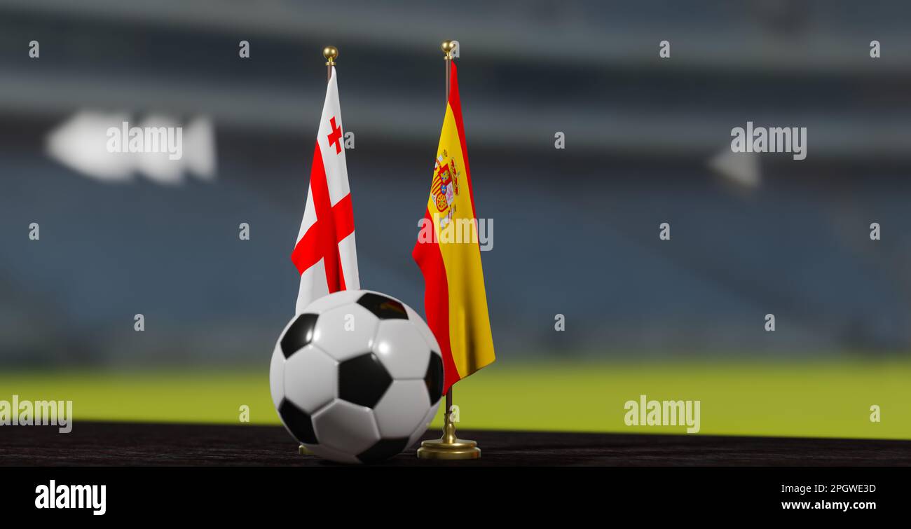 UEFA 2024 Soccer Georgia vs Spain European Championship Qualification ...