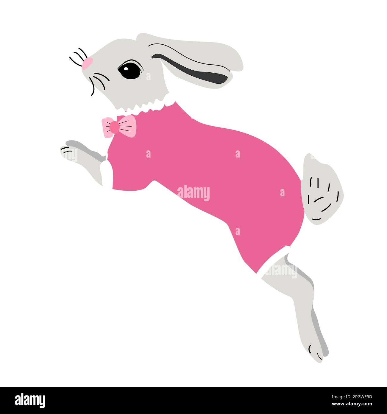cute bunny jumping illustration of pet isolated Stock Vector Image ...