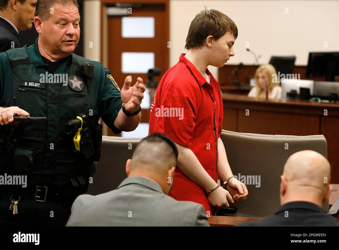 Aiden Fucci is led into the courtroom start his sentencing hearing ...