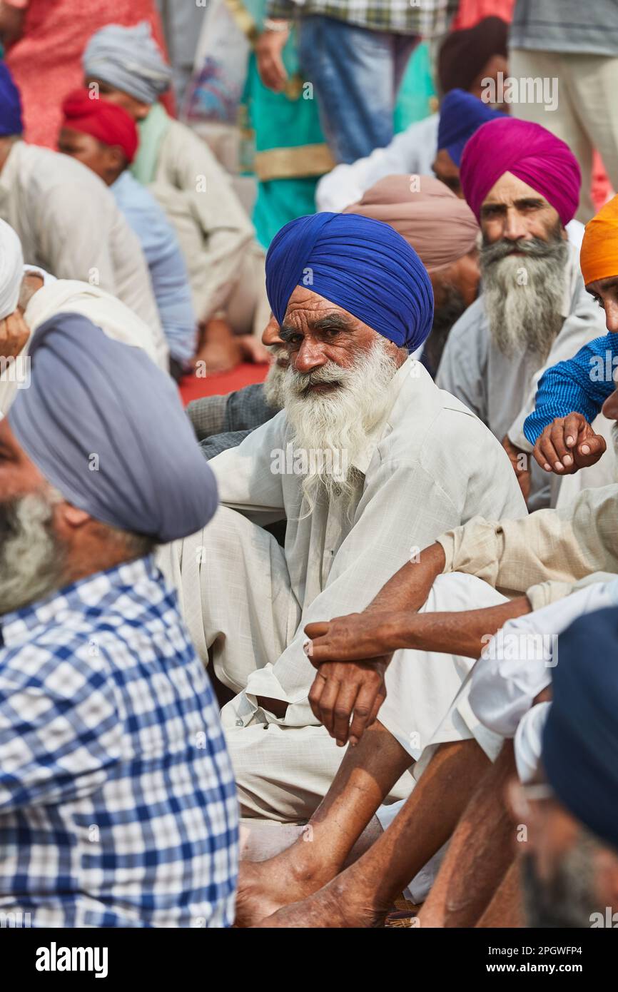 Amritsar, Punjab, India - Diwali 2019 - elderly Sikh man with long ...