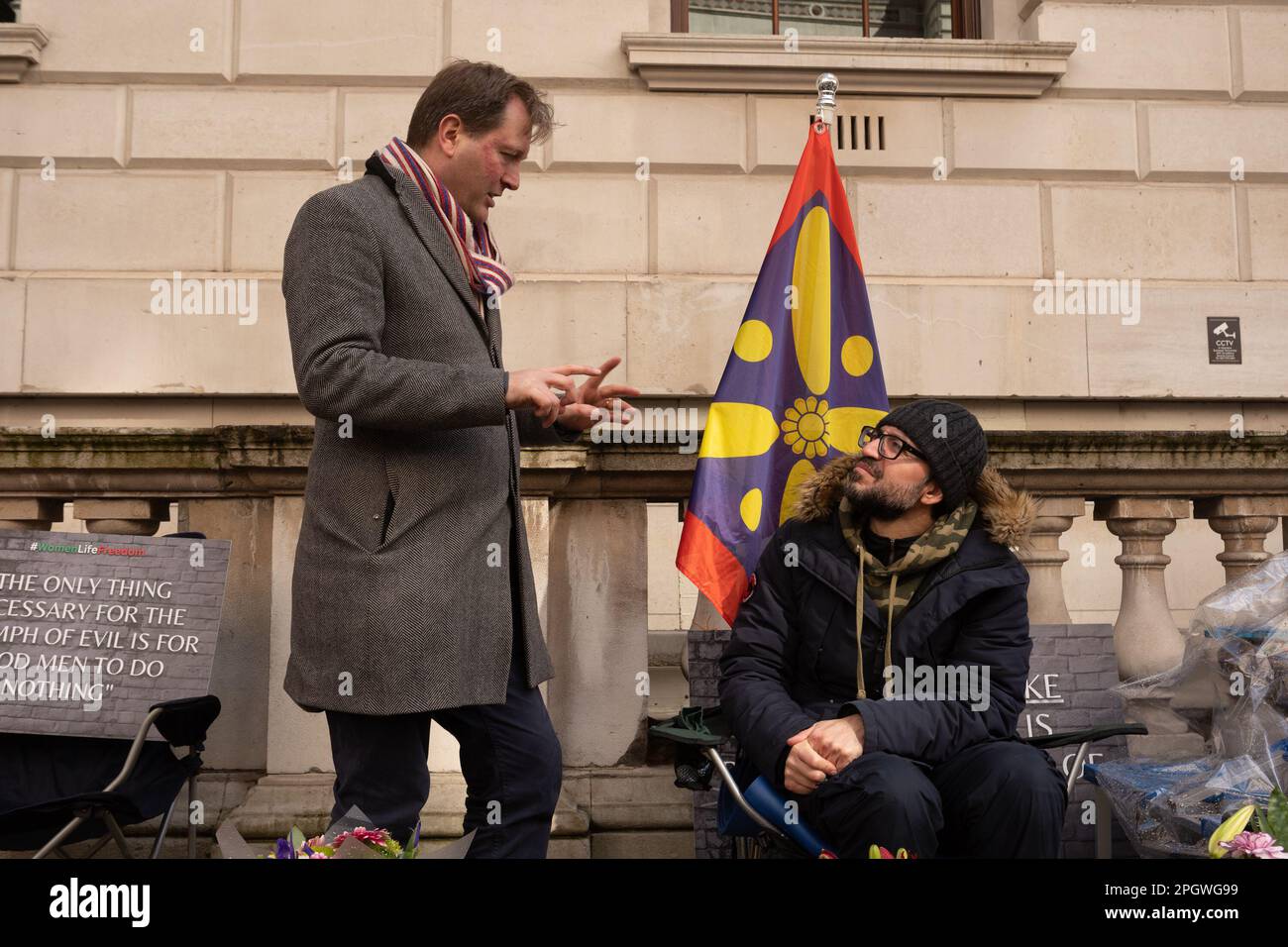London, UK. 24 MAR 2023. Journalist and Human rights activist Vahid ...