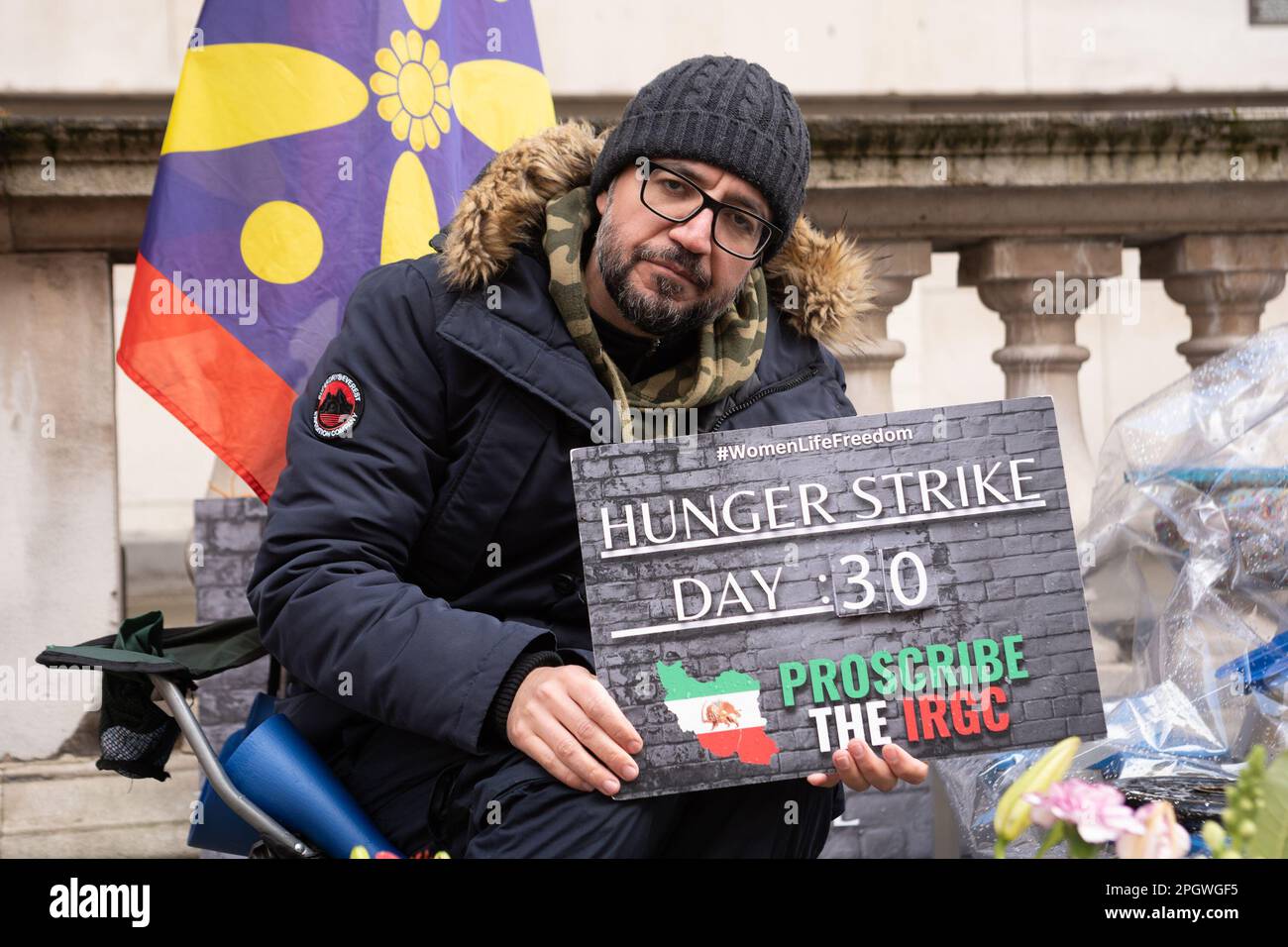 London, UK. 24 MAR 2023. Journalist and Human rights activist Vahid ...