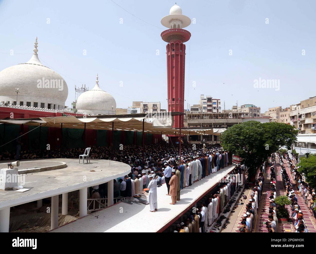 Faithfull Muslims are performing first Friday Prayer during the Holy ...