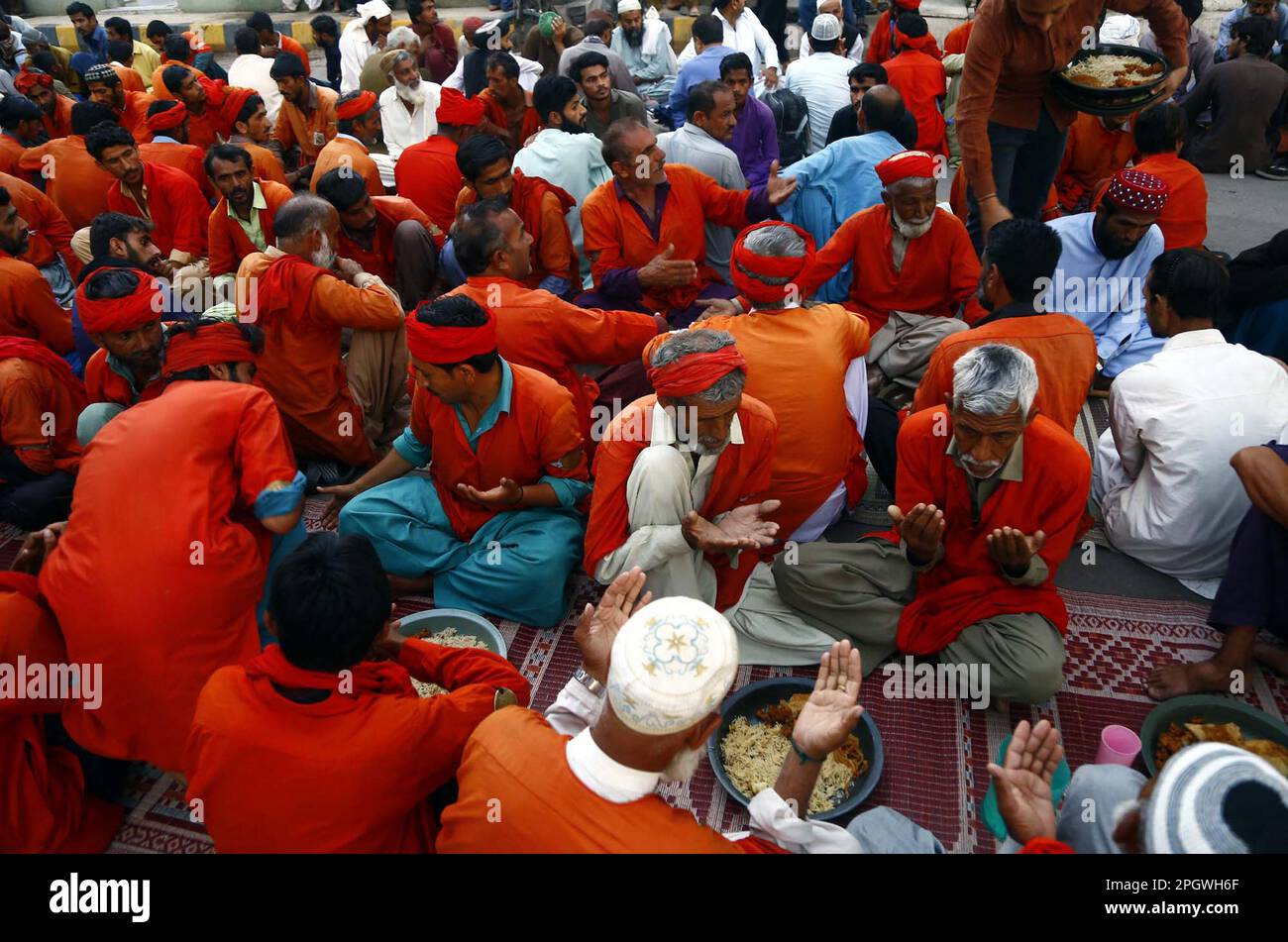 Faithful Muslims are breaking the fast (Iftar) during the Holy Month of ...