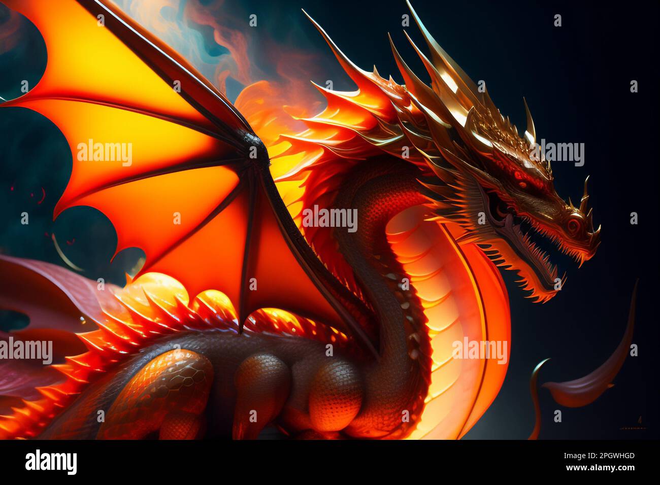 Fire spewing dragon hi-res stock photography and images - Alamy