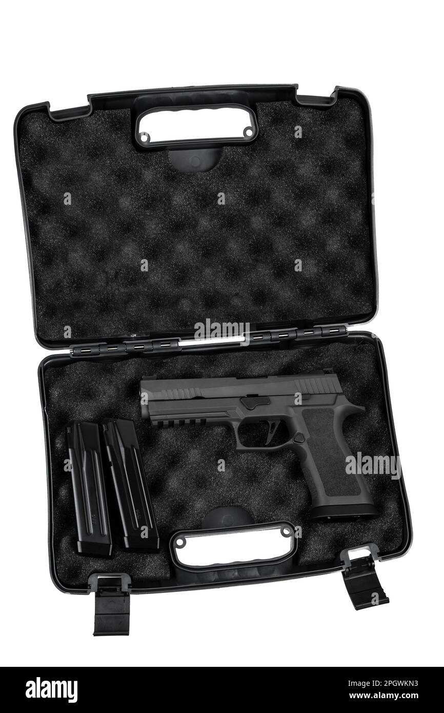 Modern semi-automatic pistol. A short-barreled weapon for self-defense ...