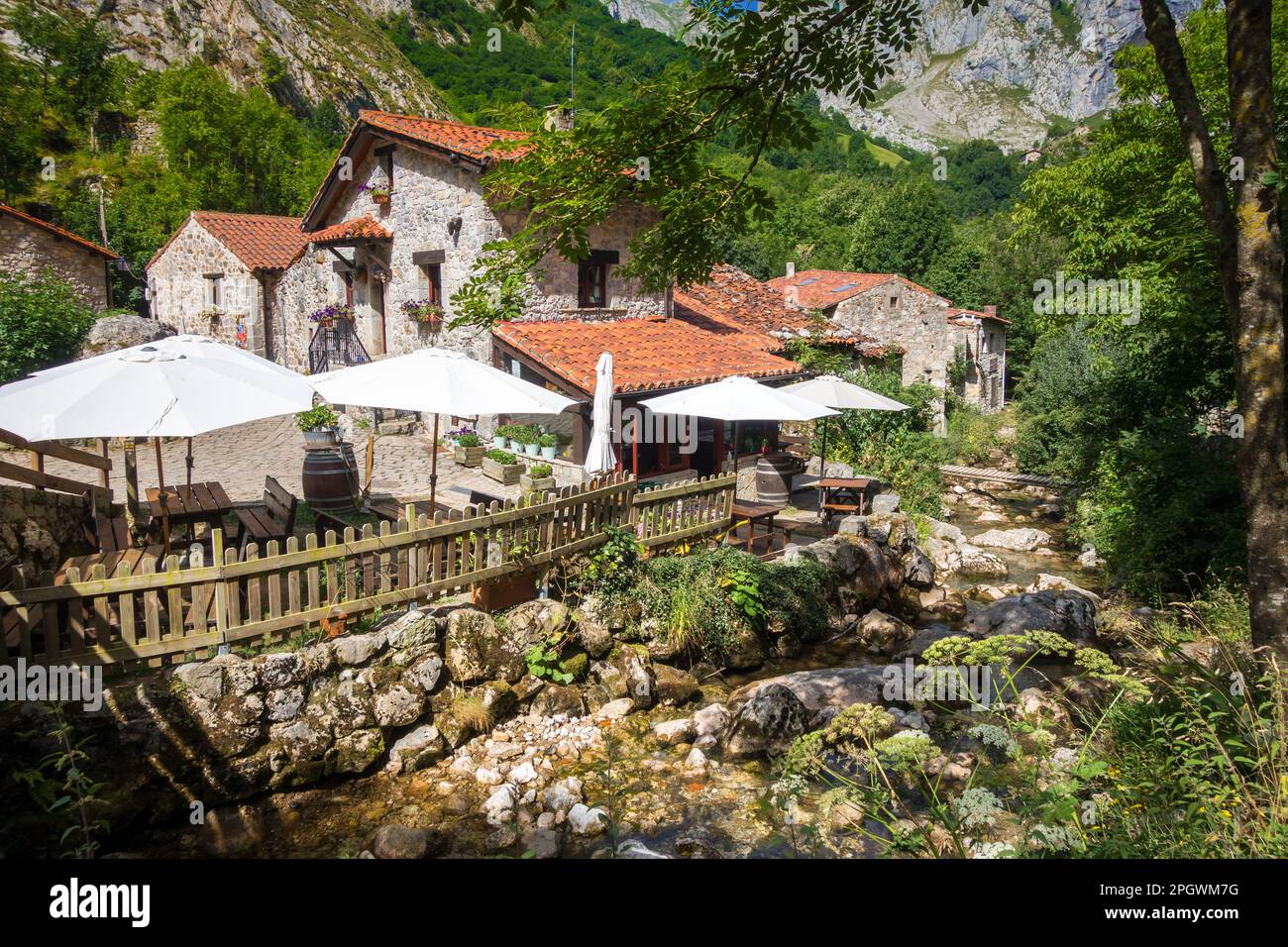 Bulnes village in Picos de Europa, Asturias, Spain Stock Photo - Alamy