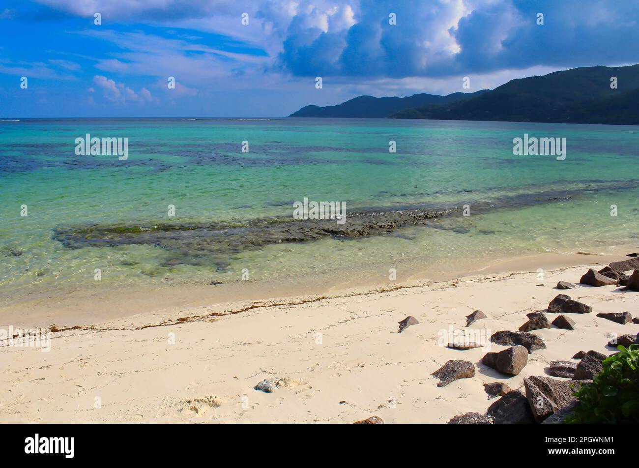 The spectacularly beautiful beaches on Anse Royale, on Mahe Island ...