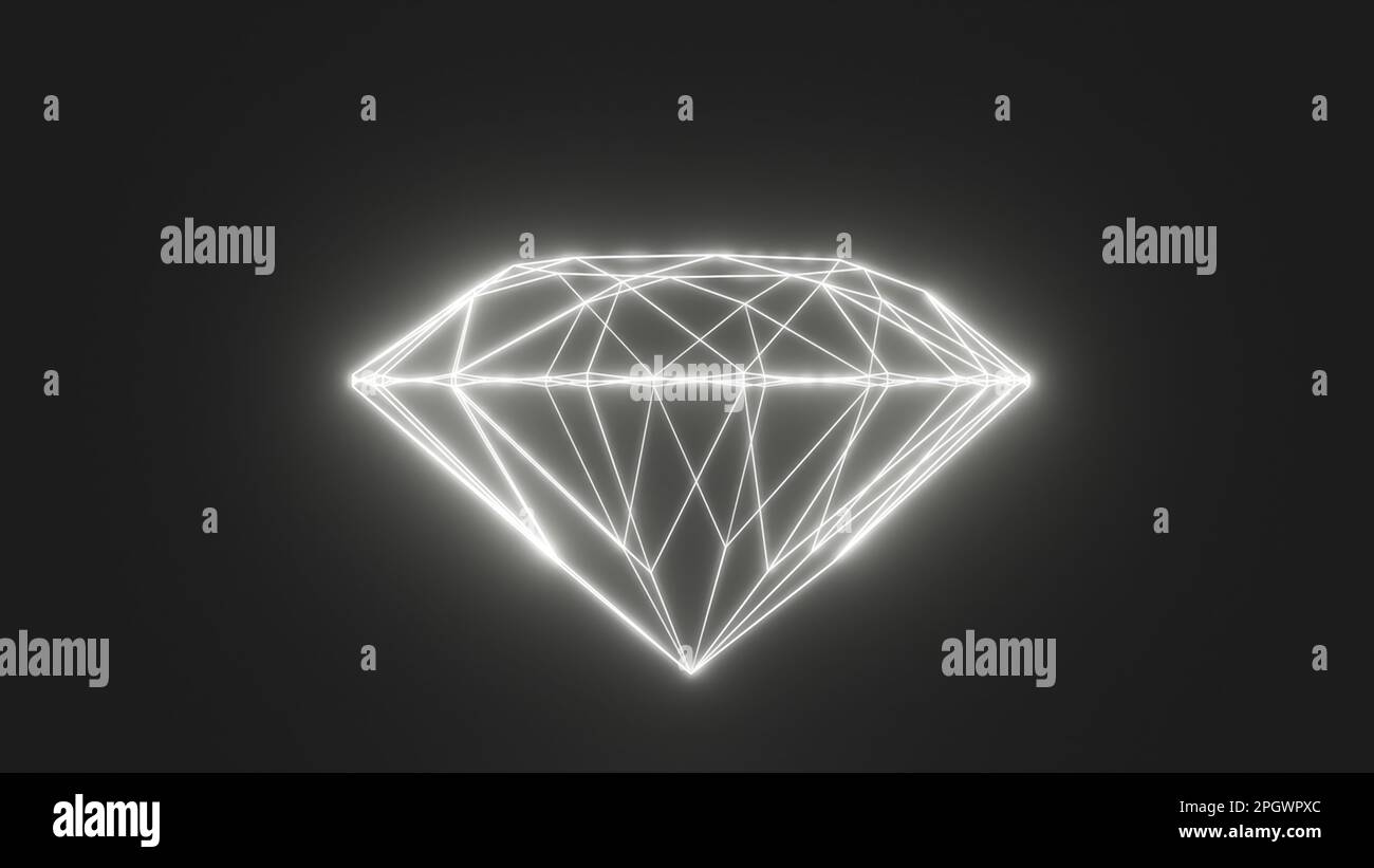 Neon glowing diamond. Computer generated 3d render Stock Photo - Alamy