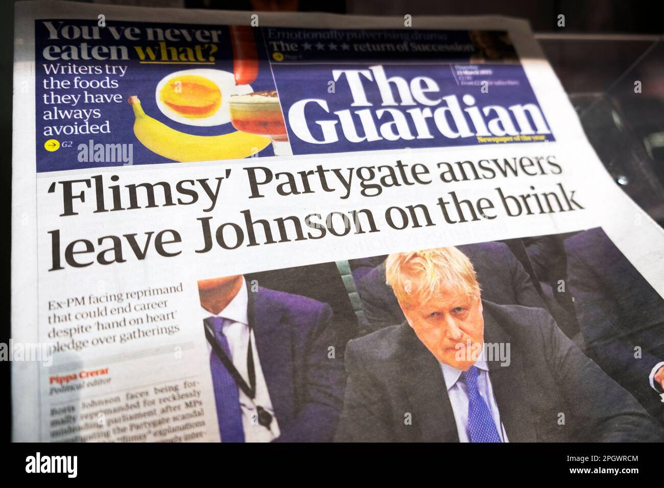'Flimsy' Partygate answers leave Johnson on the brink' Guardian ...