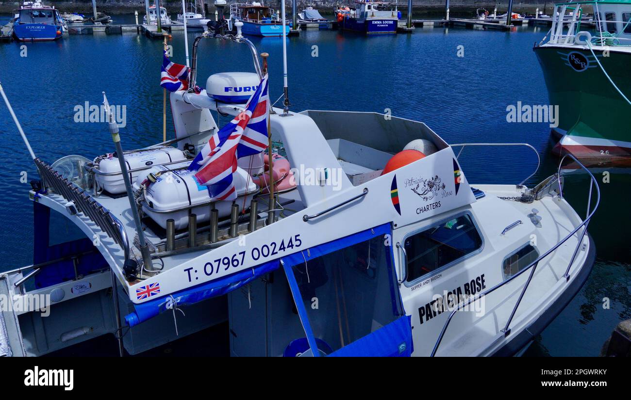 Plymouth, Devon, UK 06 July 2023: Fishing trawlers, large and small ...