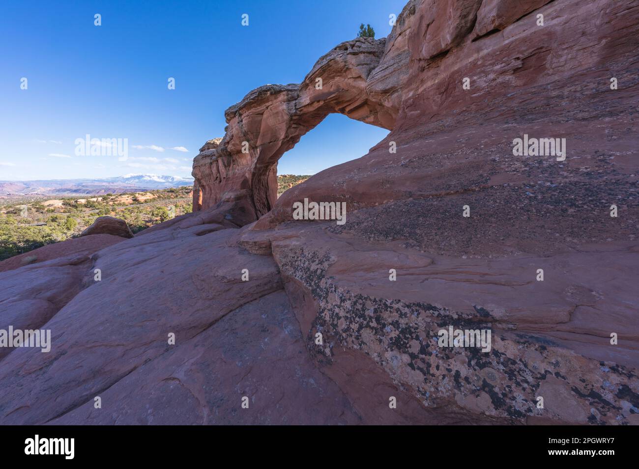 hiking the broken arch trail in arches national park in utah, usa Stock ...