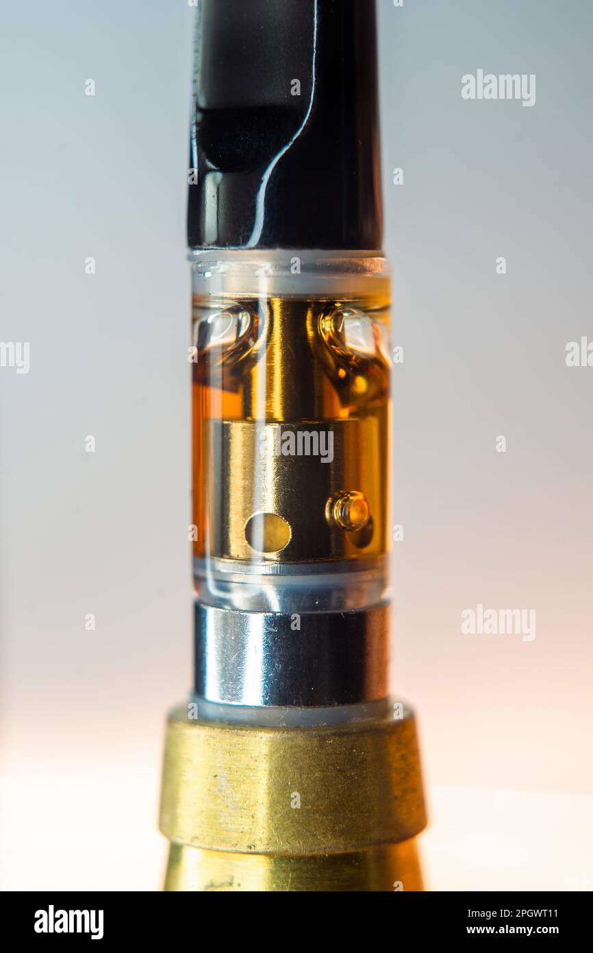 Macro shot of HHC distillate Vapes Hexahydrocannabinol is a ...