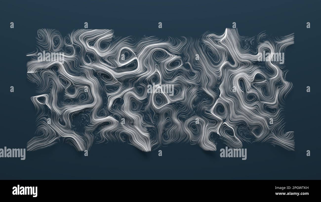 Animated abstract swirly trails. Movement of the fiber optics. 3D ...