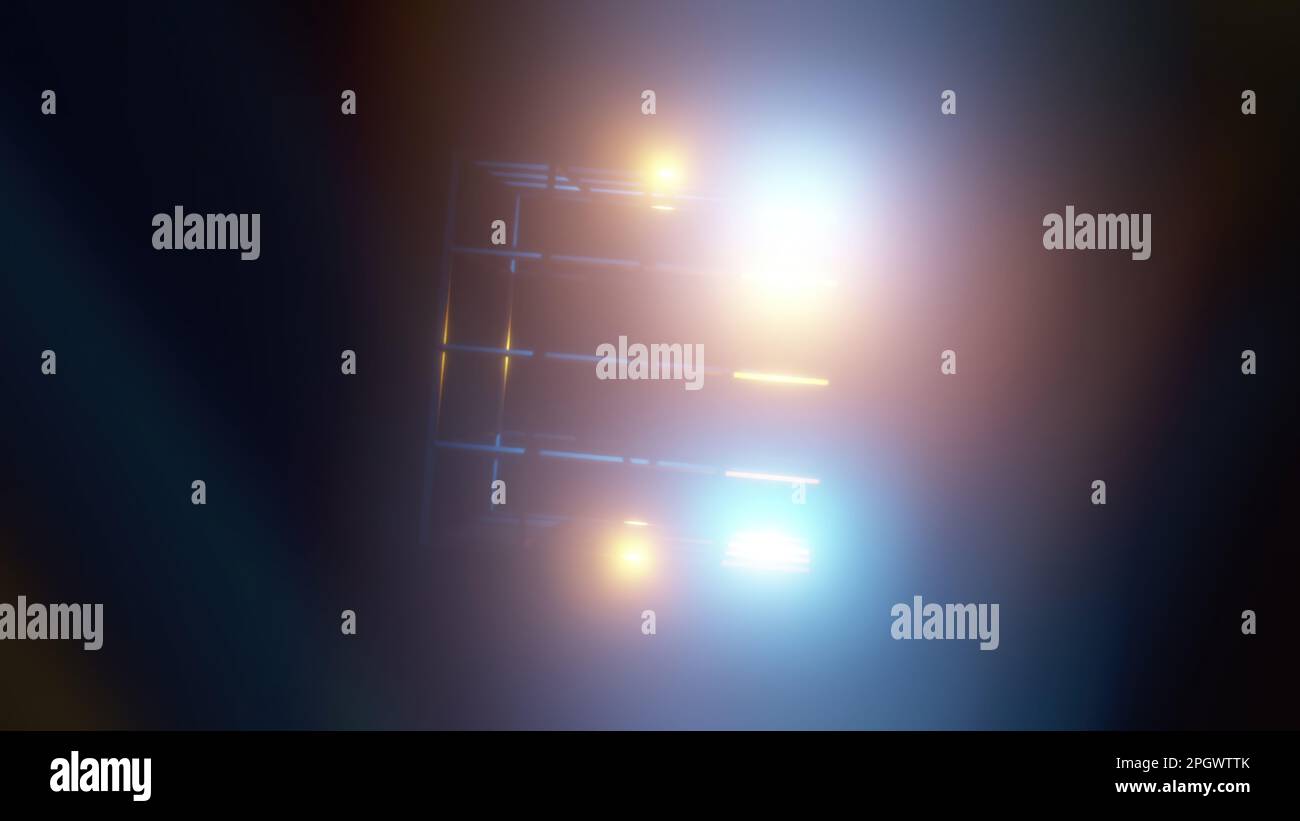 Wireframe sci fi cube. Computer generated 3d render Stock Photo - Alamy