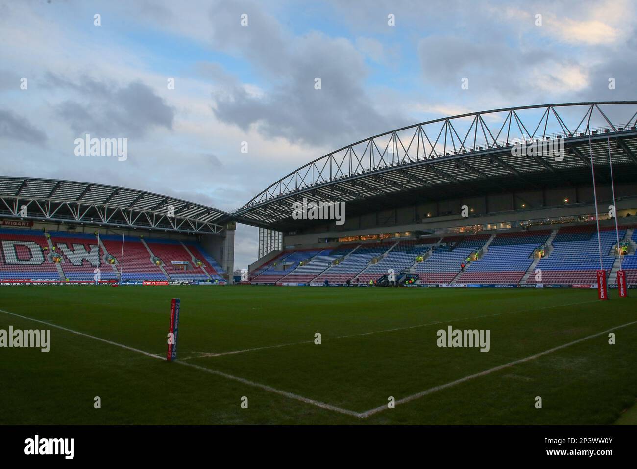 Wigan, UK. 24th Mar, 2023. A general view inside of the DW Stadium ...