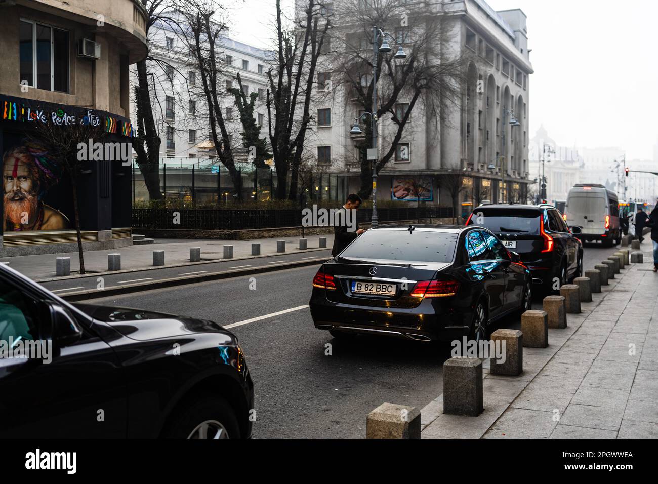 Black cars, private cars waiting for tourists in front of Radisson ...