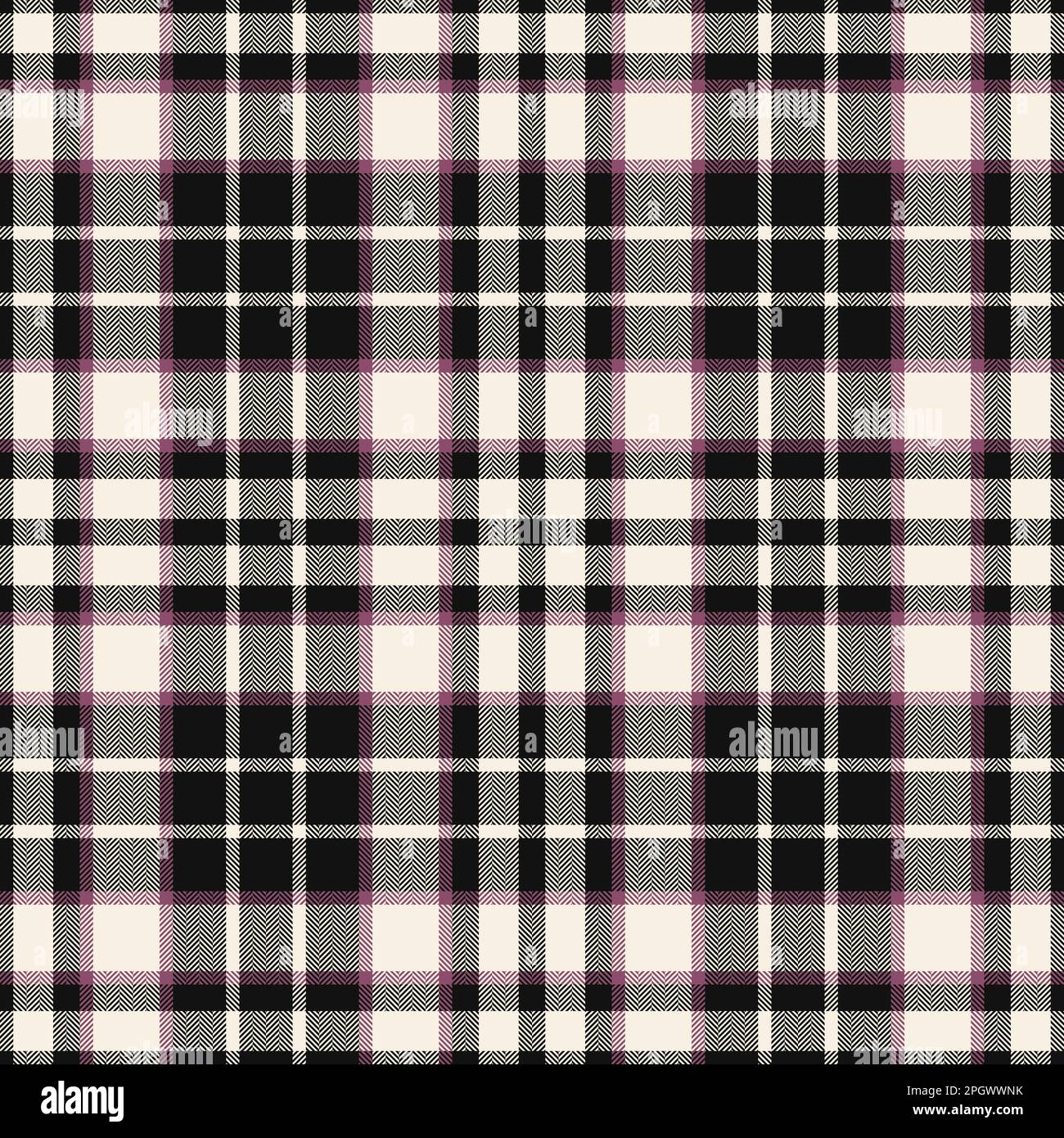 Plaid seamless pattern in black and white. Check fabric texture. Vector ...