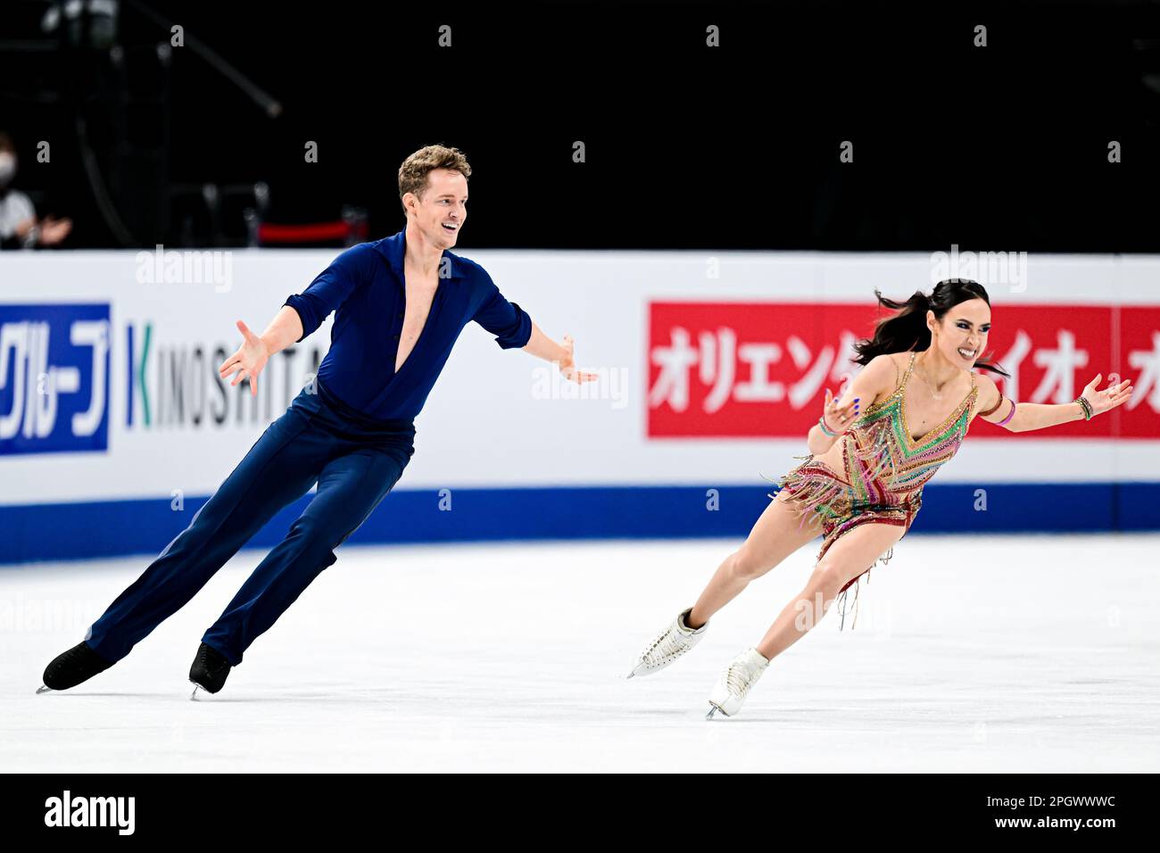 Madison CHOCK & Evan BATES (USA), during Ice Dance Rhythm Dance, at the ...