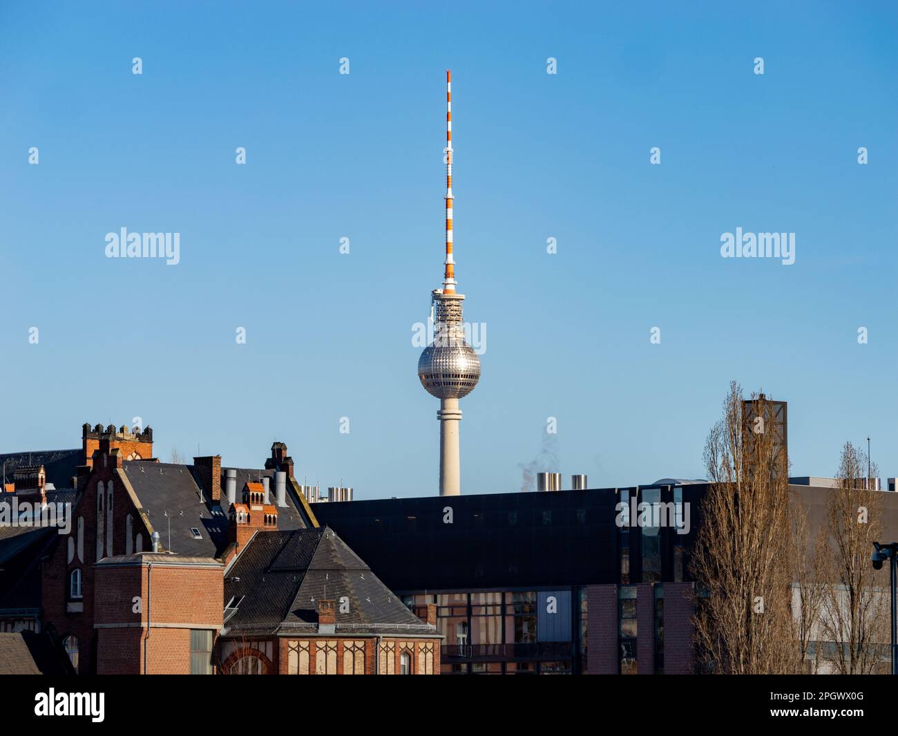 TV tower and old buildings of the Charité university hospital ...