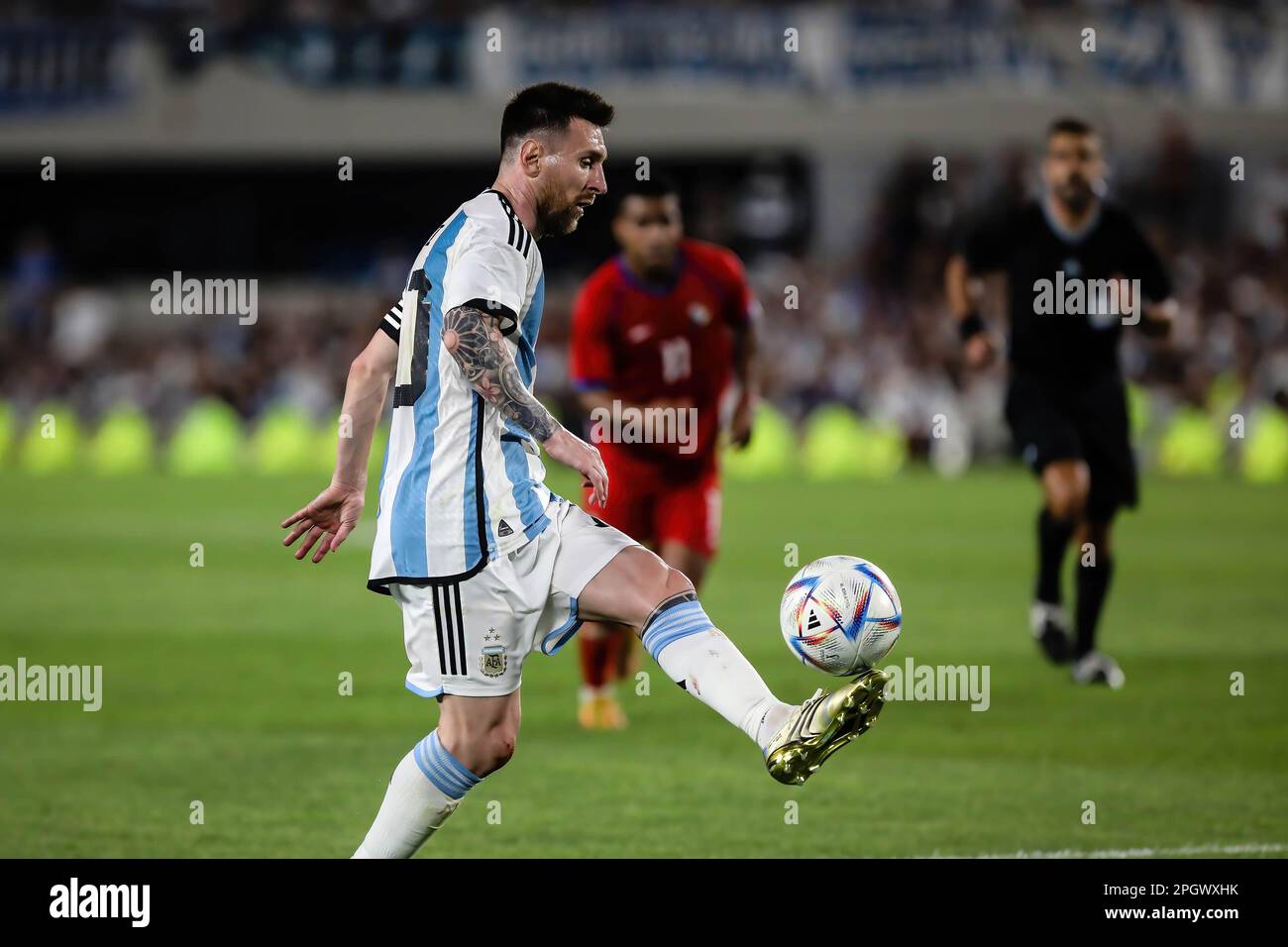 Lionel Messi of Argentina seen in action during the match between ... Lionel Messi of Argentina seen in action during the match between ...