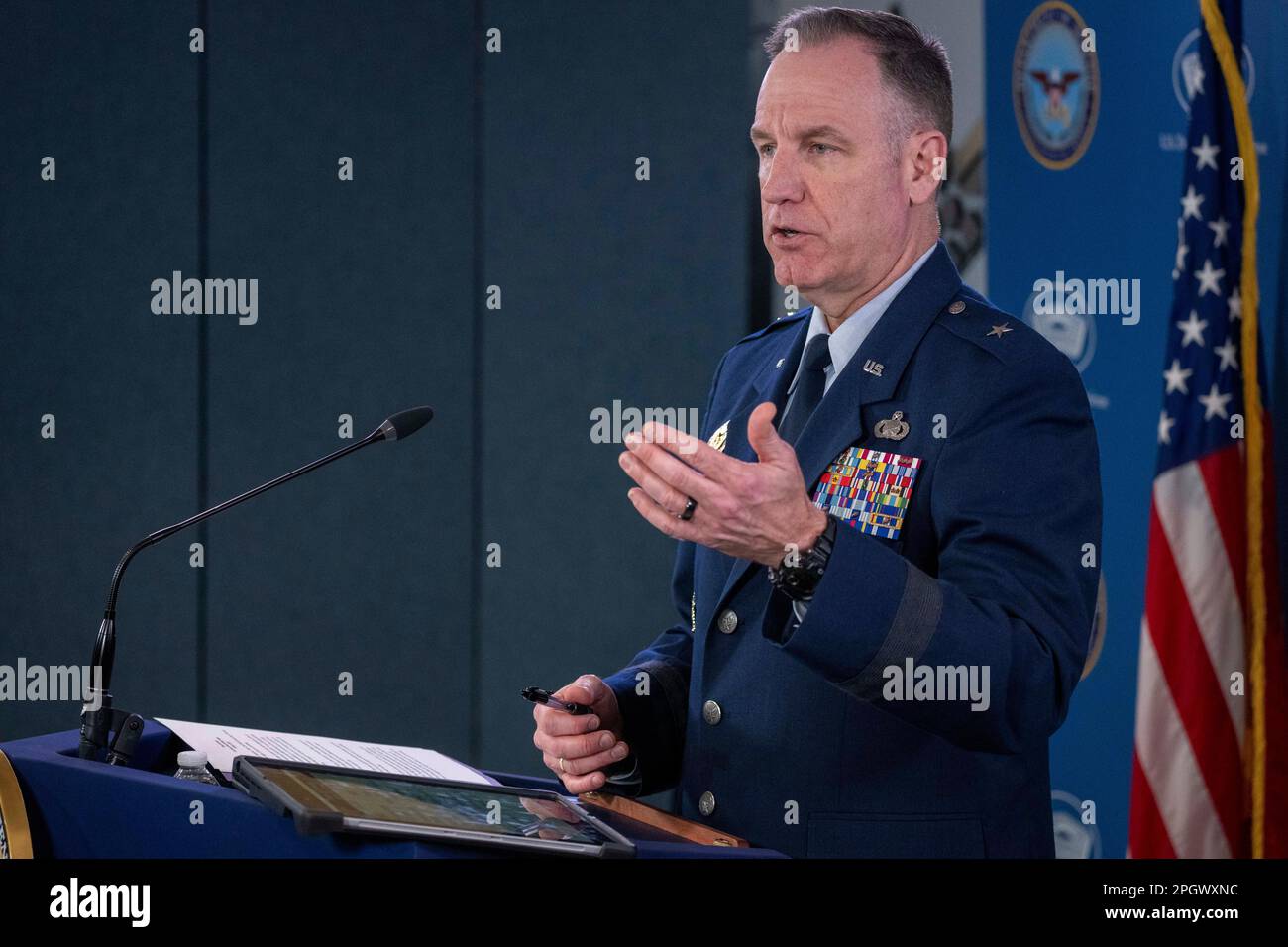 Pentagon spokesman U.S. Air Force Brig. Gen. Patrick Ryder speaks ...