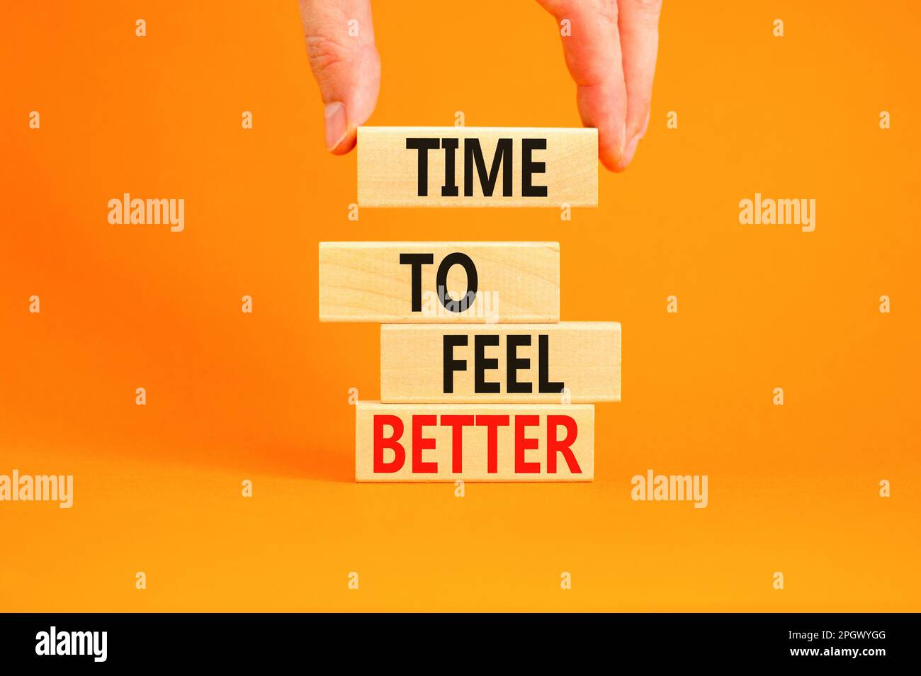 Time to feel better symbol. Concept words Time to feel better on wooden ...