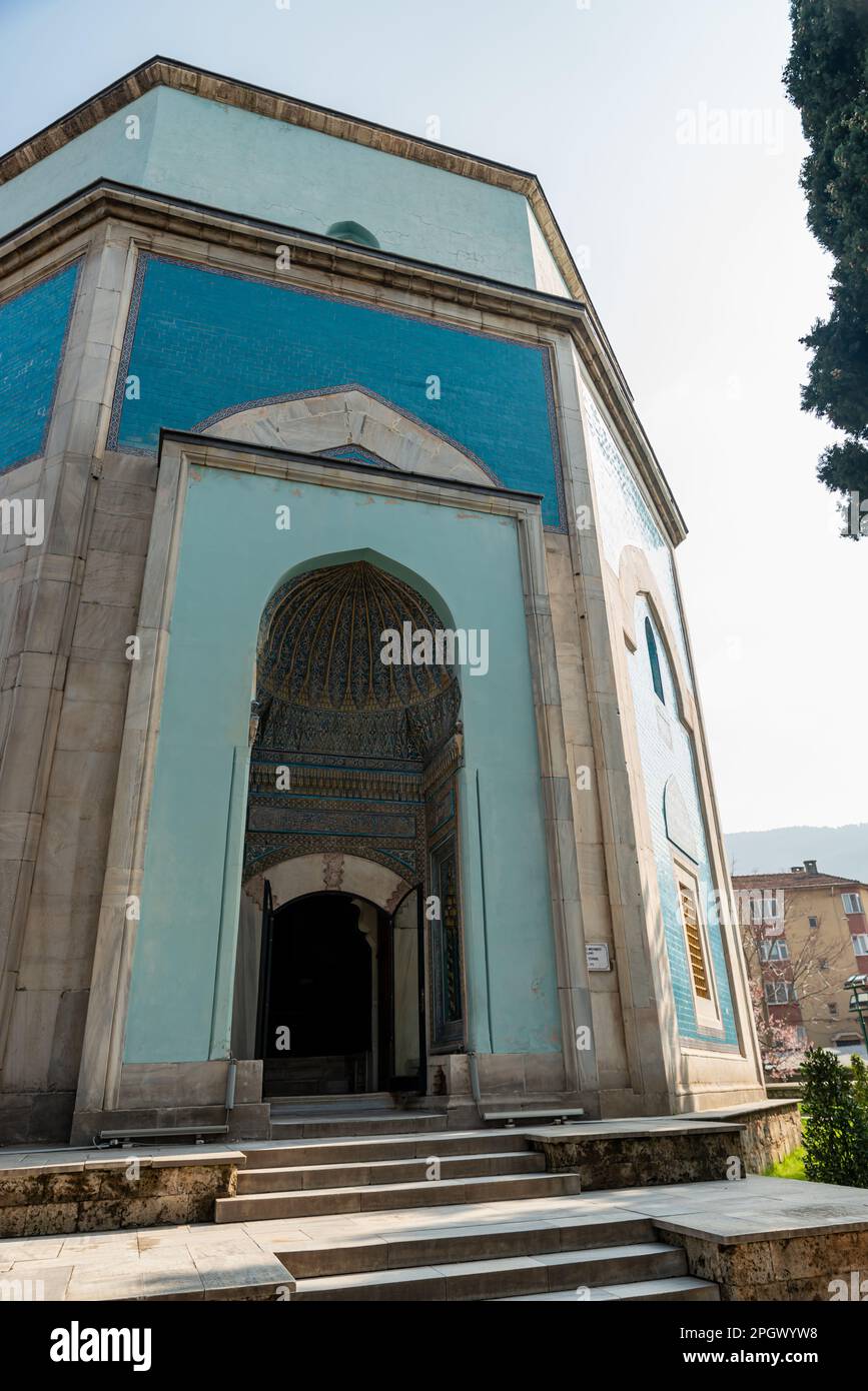 Green Tomb view. The Green Tomb -Yesil Turbe- is a mausoleum of the ...