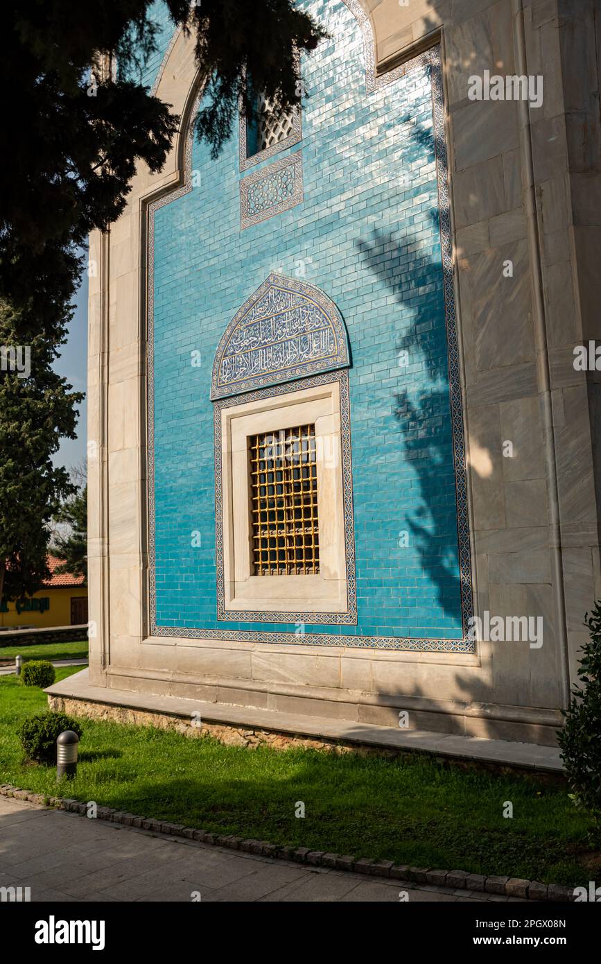 Green Tomb view. The Green Tomb -Yesil Turbe- is a mausoleum of the ...