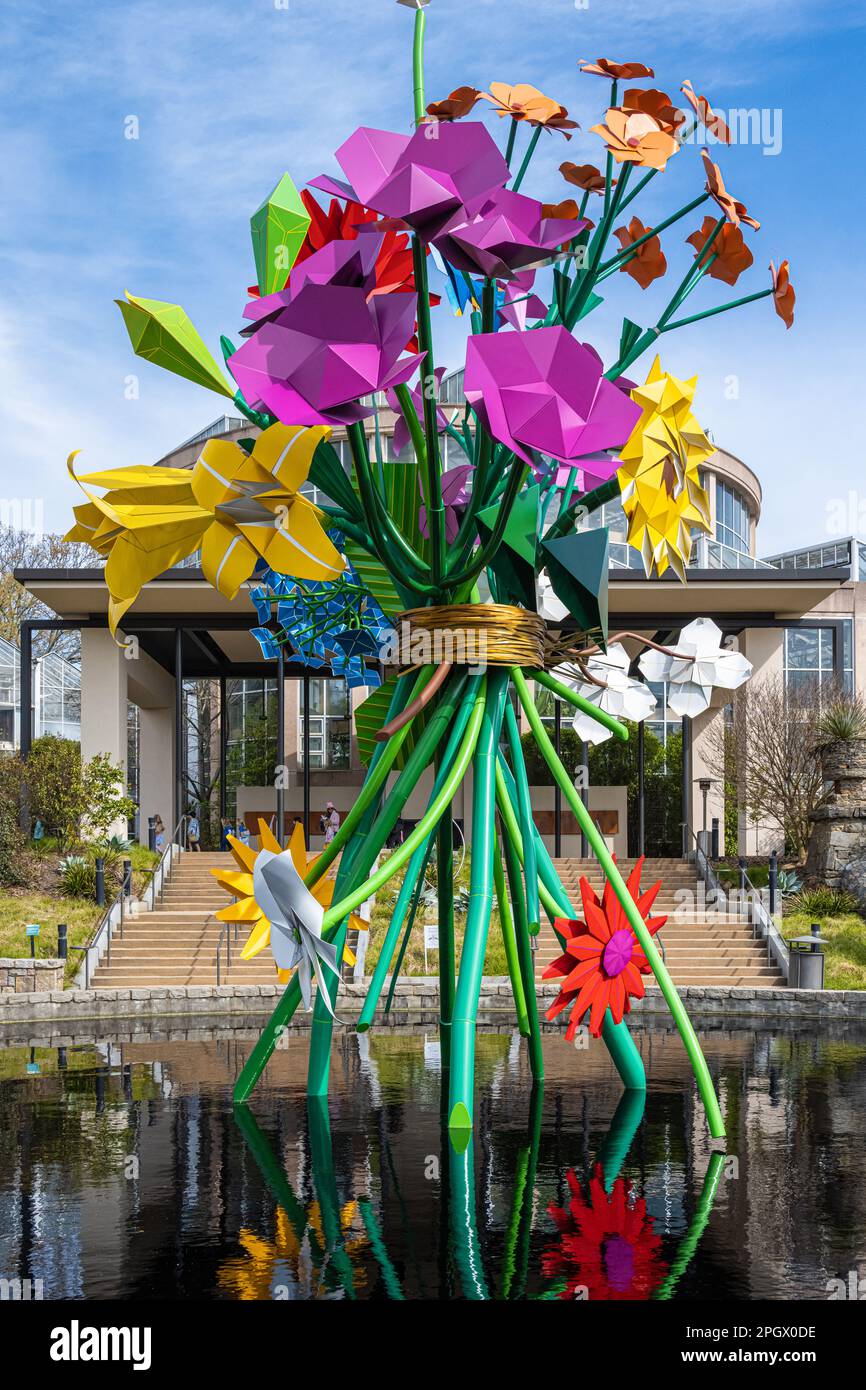 Metal origami bouquet sculpture, called Scents of Gratitude, by Kevin ...