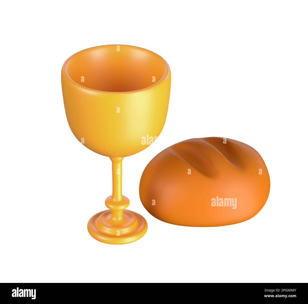 3d icon eucharist bread and vine. Sacrament of Holy Communion Religion ...