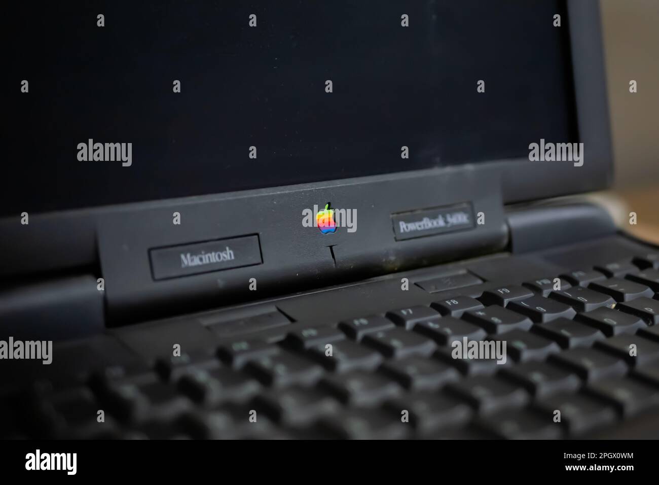 Exhibition of old laptop computers in technology museum Stock Photo - Alamy