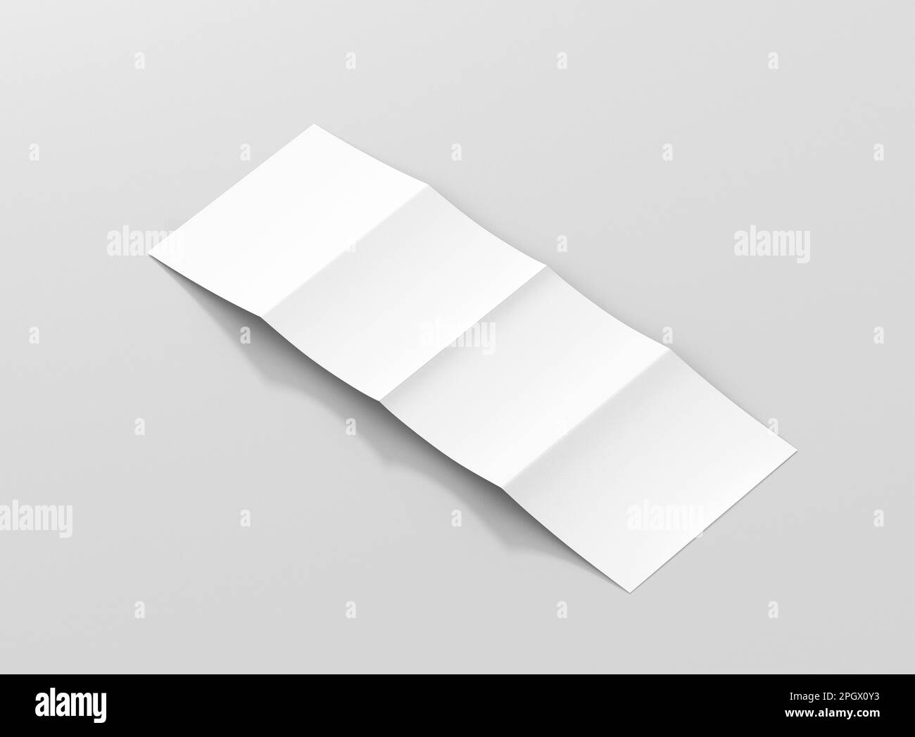 Vertical 4 Roll Fold Brochure Mockup Back Open Side Stock Photo - Alamy