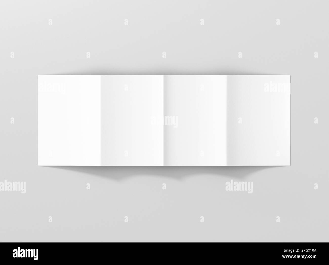 Vertical 4 Roll Fold Brochure Mockup Back Open Top Stock Photo - Alamy