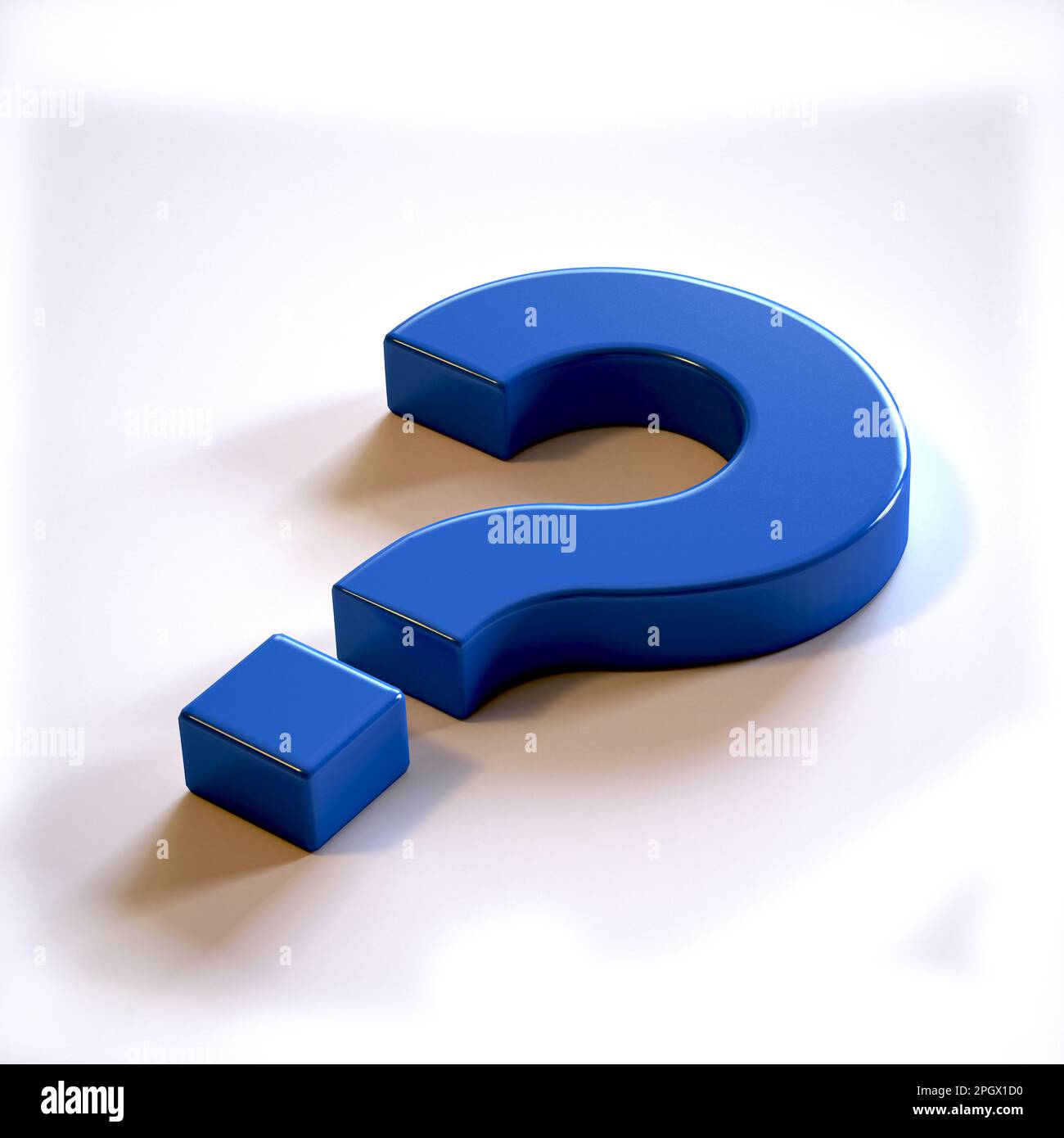 Question Marks blue color in white background. Brilliant. 3D Render ...