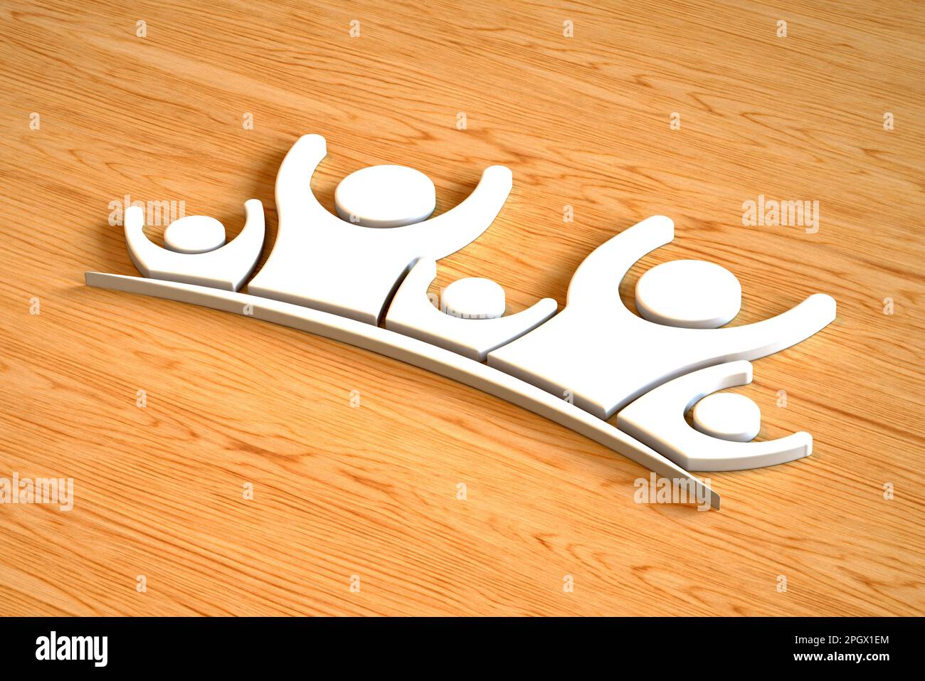 Teamwork Family of Five Persons image. Concept of Group of People. 3D ...