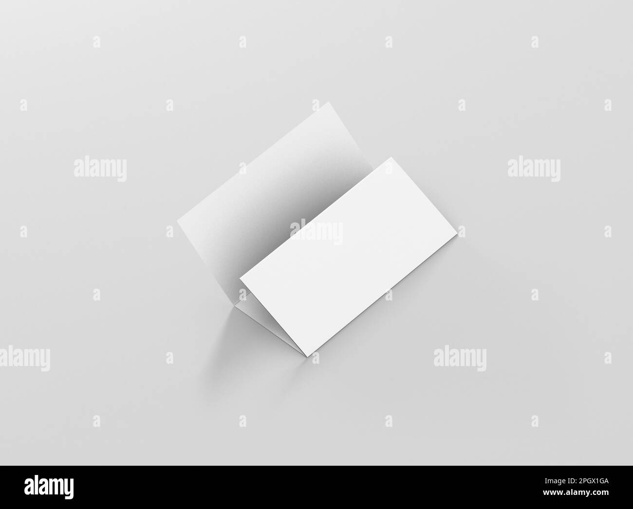 4 Roll Fold Brochure Mockup DL Half Open Side Stock Photo - Alamy