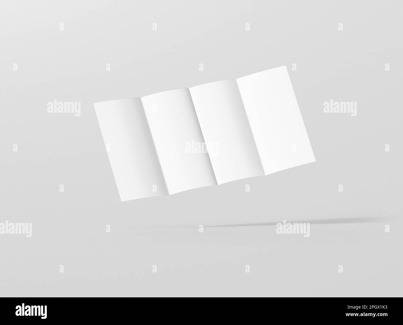 4 Roll Fold Brochure Mockup DL Open Front View Stock Photo - Alamy