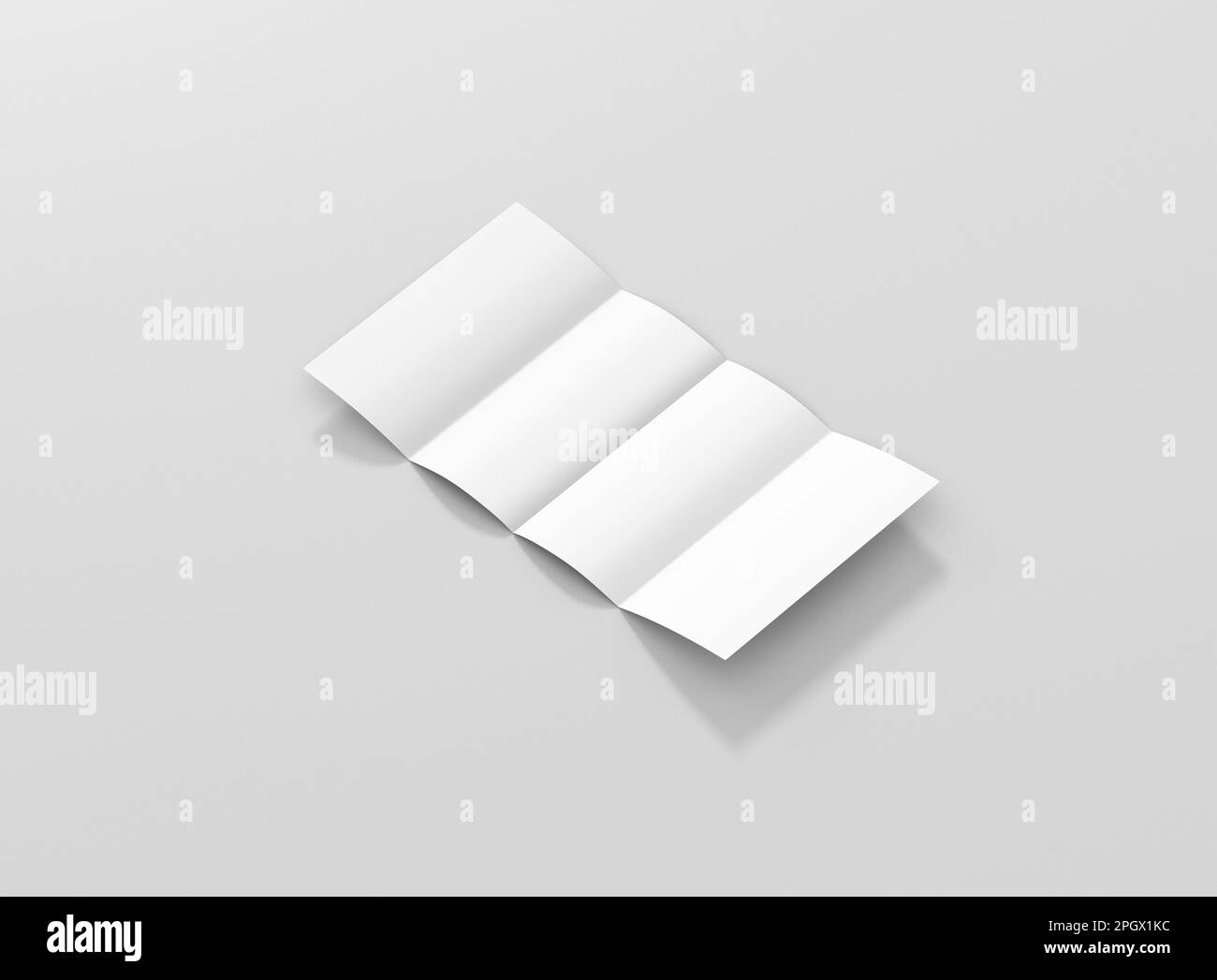 4 Roll Fold Brochure Mockup DL Open Side Stock Photo - Alamy