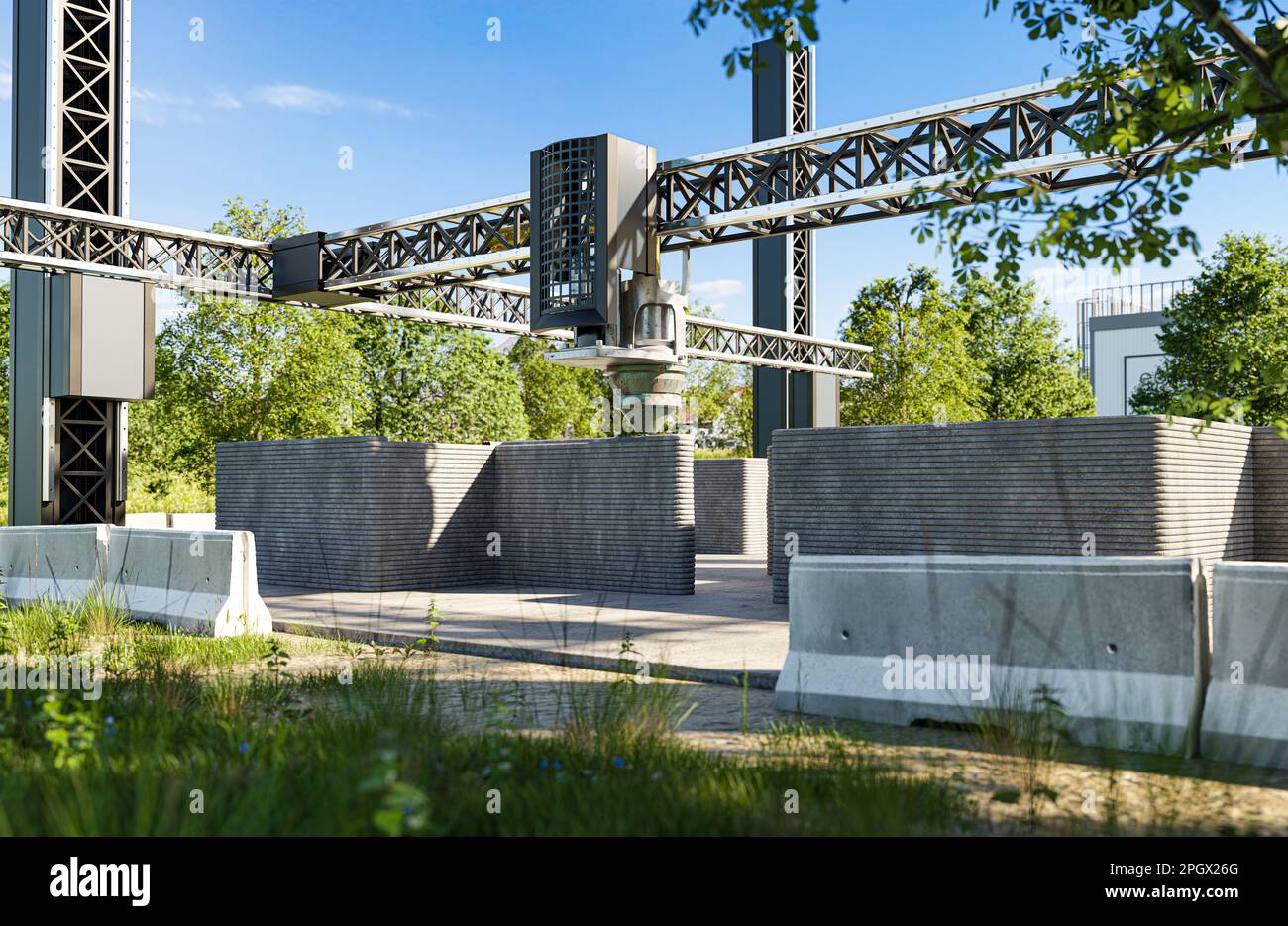 3d printing single-family house with concrete. New technology house ...