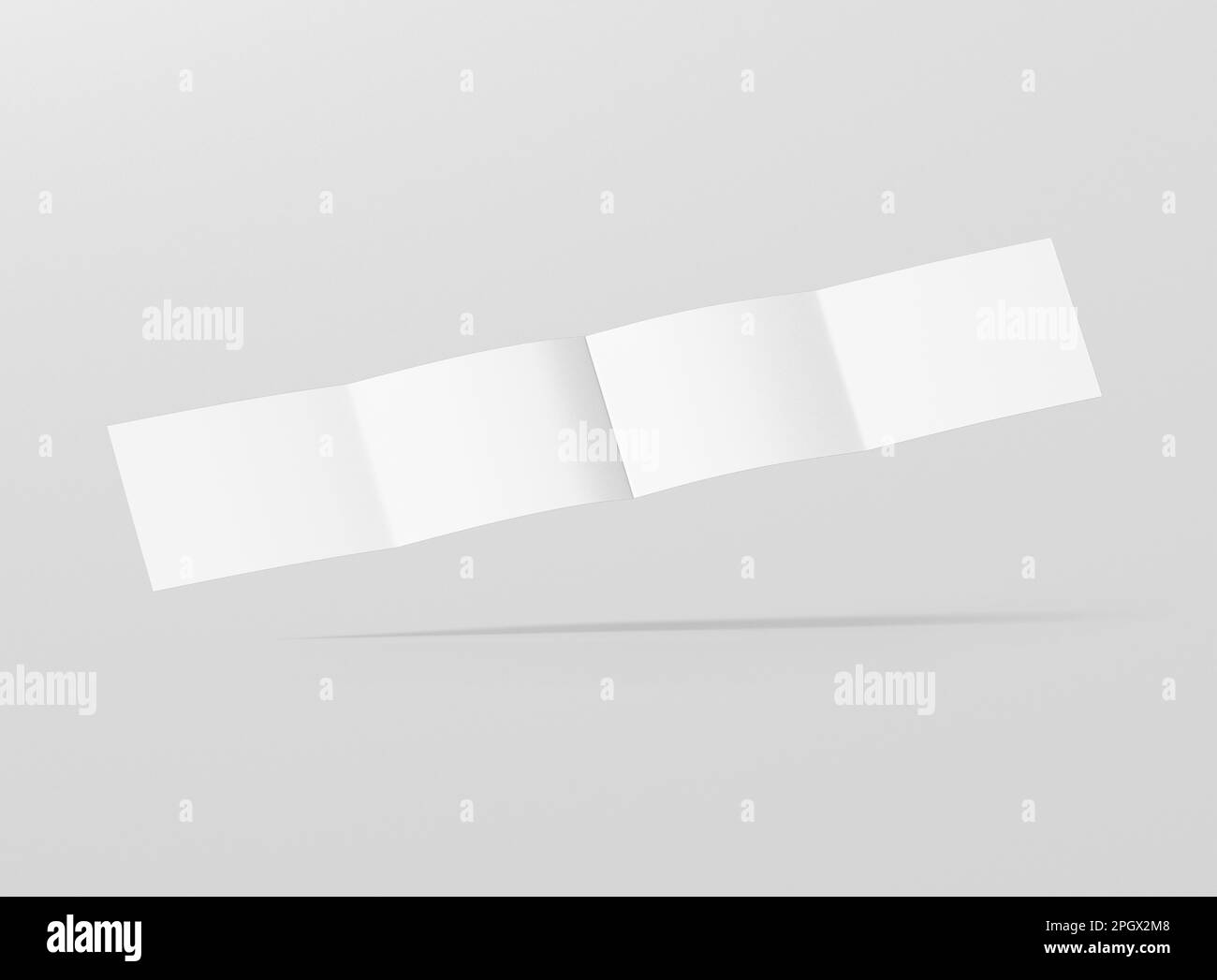 4 Roll Fold Brochure Mockup ls Open Front View Stock Photo - Alamy