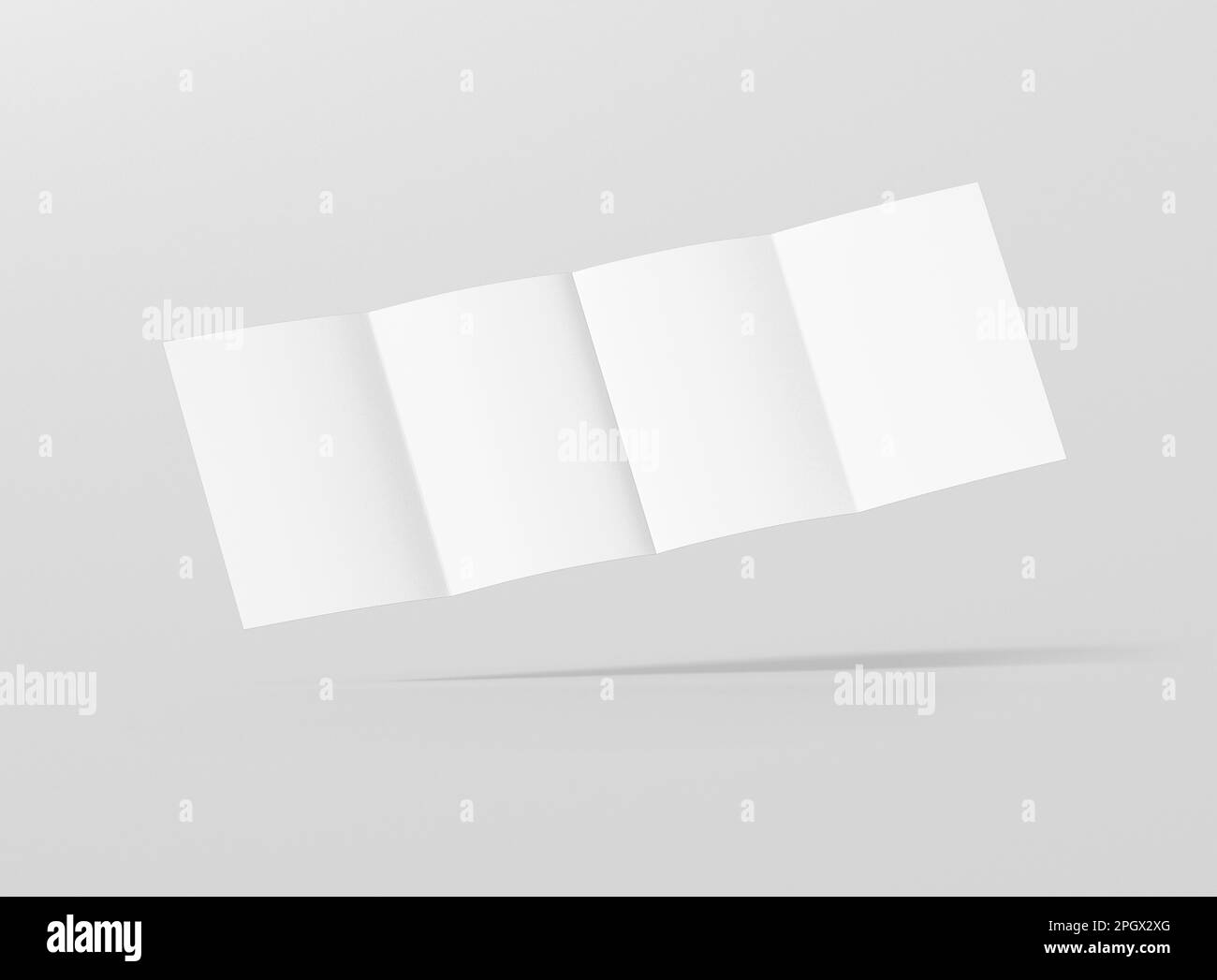 Vertical 4 Roll Fold Brochure Mockup Open Front View Stock Photo - Alamy