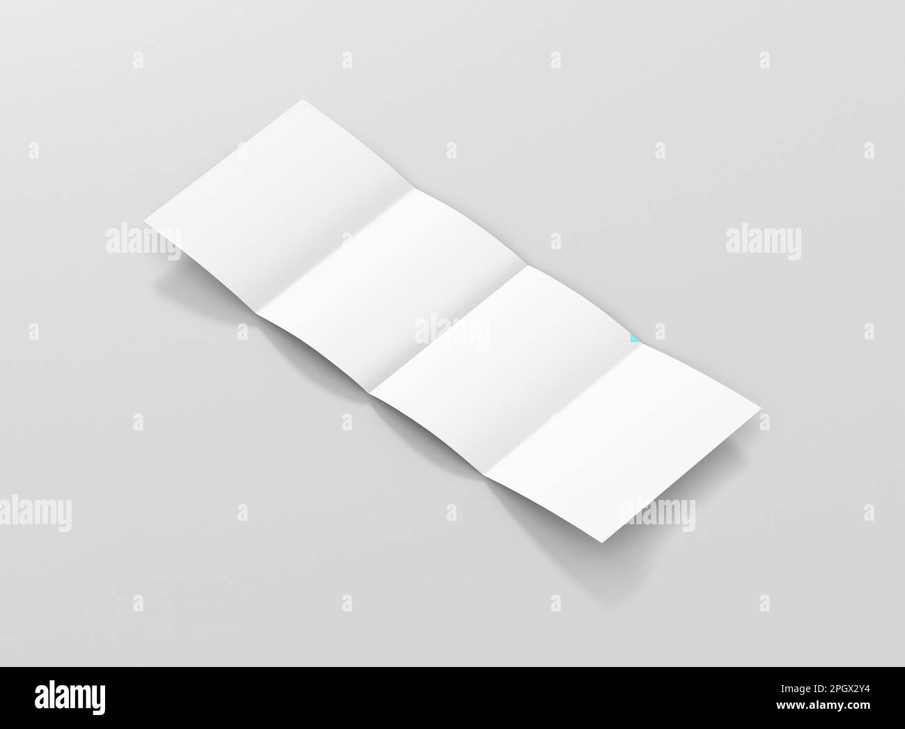 Vertical 4 Roll Fold Brochure Mockup Open Front View Stock Photo - Alamy