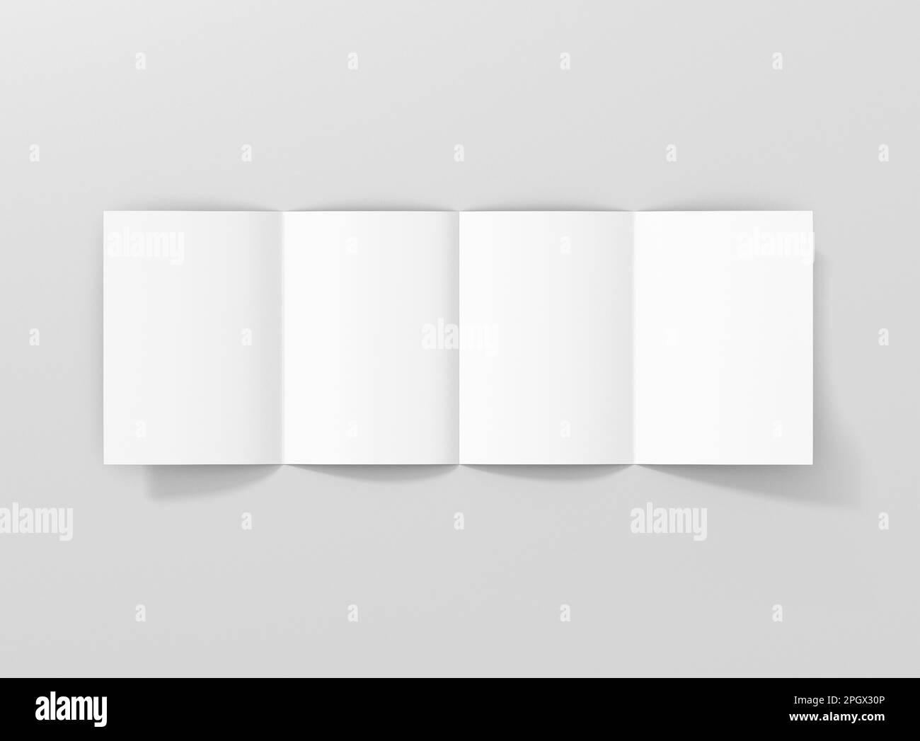 Vertical 4 Roll Fold Brochure Mockup Open Front View Stock Photo - Alamy