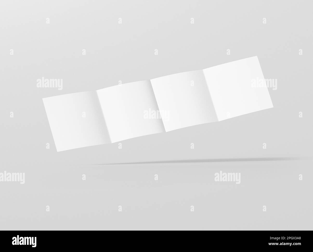 4 Roll Fold Brochure Mockup Square Open Front View Stock Photo - Alamy